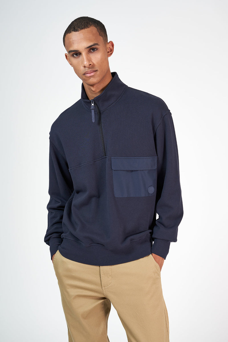 Timuga men's cotton sweatshirt. Navy blue. – Tantä Rainwear