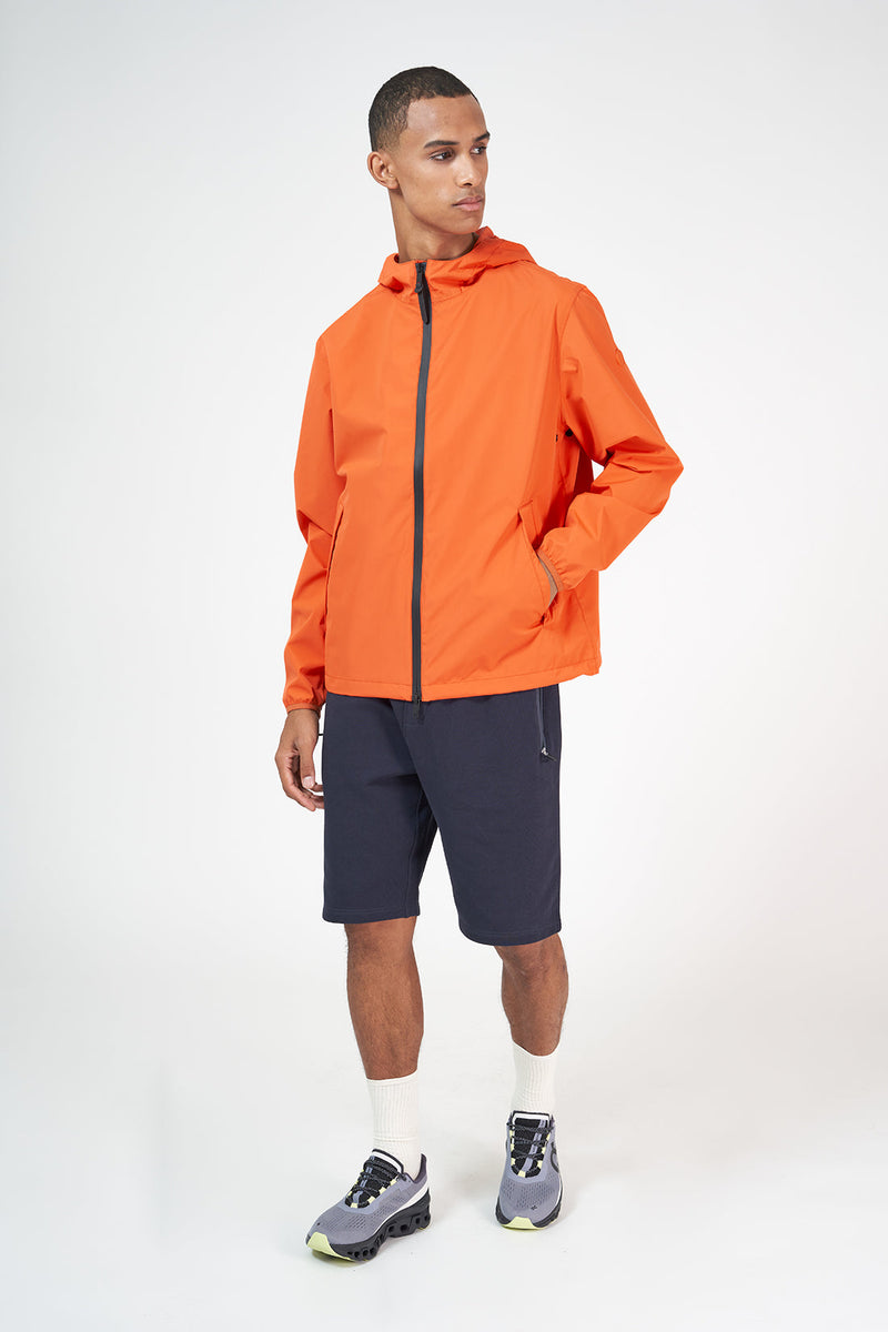 Chaqueta Impermeable de Hombre Liutis. Tejido reciclado. Naranja ...